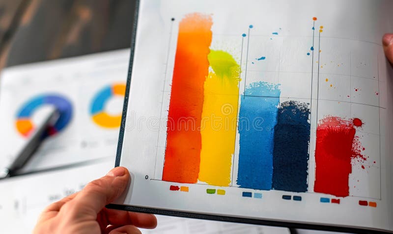 Colorful Bar Graph Showing Paint Splatters in Different Colors ...