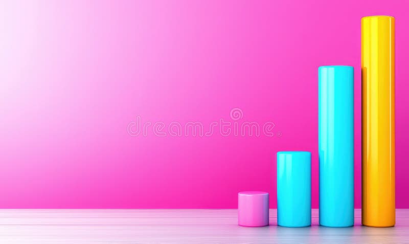 Colorful Bar Graph with Vibrant Pink Background, Ideal for Showcasing ...