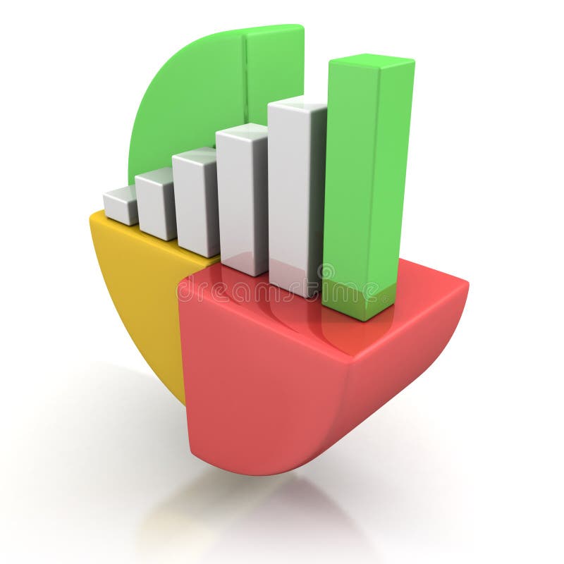 Colorful Financial Bar Graph with Growing Arrow Up Stock Illustration ...