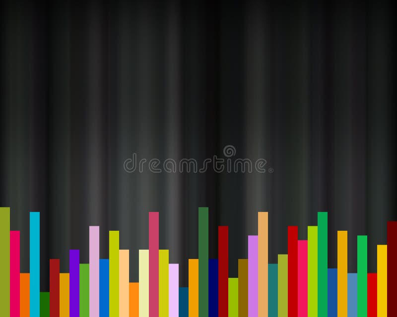 Colorful Bars on Black Background, Abstract Backdrop Stock Illustration ...