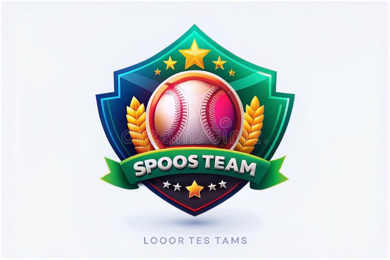 Colorful Baseball Team Shield Logo, Digital Design Stock Illustration ...