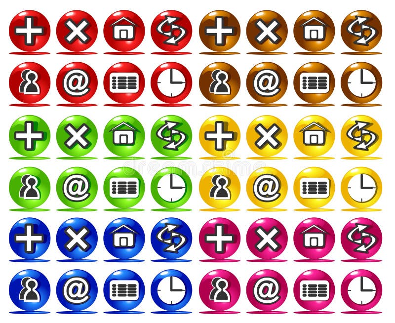 Colorful basic web icons stock vector. Illustration of internet - 7273747