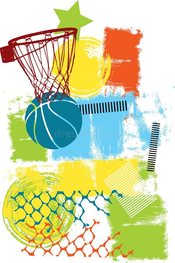 Colorful basketball stock illustration. Illustration of hoop - 20074622