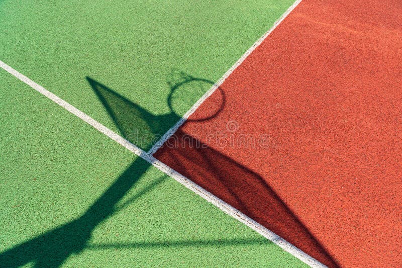 Colorful Basketball Court. Shadow of the Rack with Shield and ...
