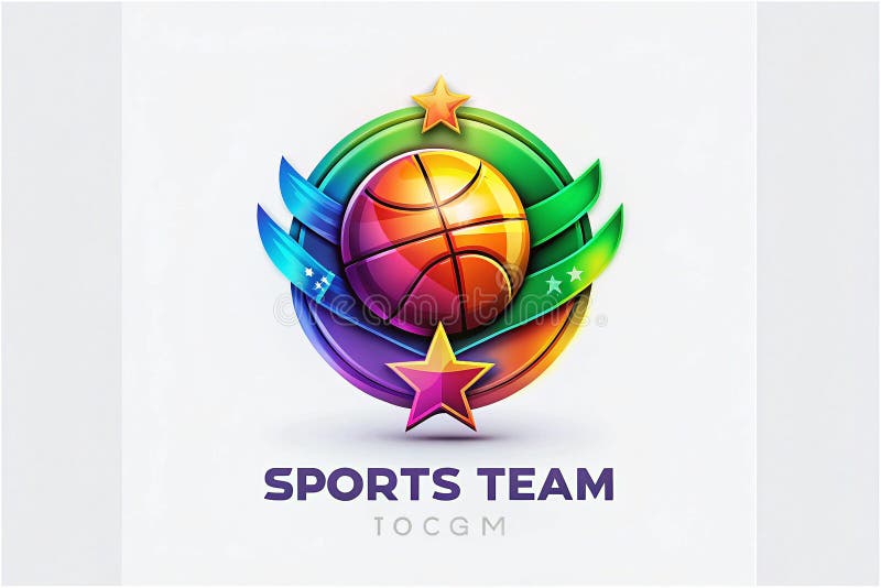 Colorful Basketball Team Logo on Modern Background Stock Illustration ...
