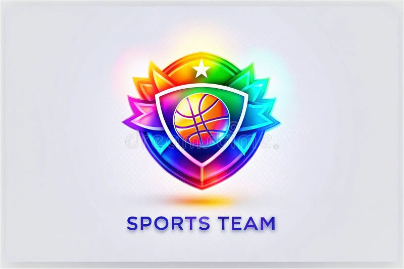 Colorful Basketball Team Shield Logo Stock Illustration - Illustration ...