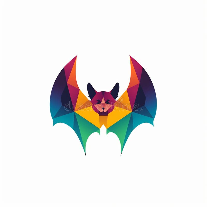 Illustration of a Colorful Bat Logo Stock Illustration - Illustration ...