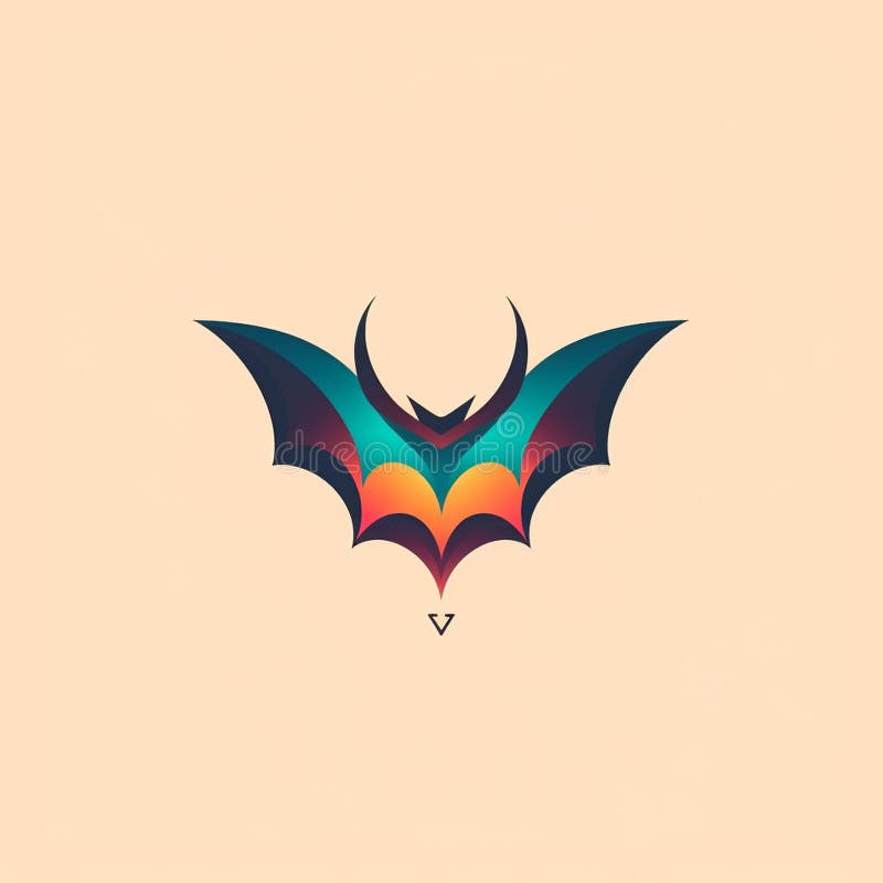 Illustration of a Colorful Bat Logo Stock Illustration - Illustration ...