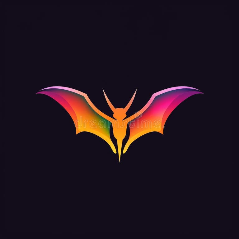 Illustration of a Colorful Bat Logo Stock Illustration - Illustration ...