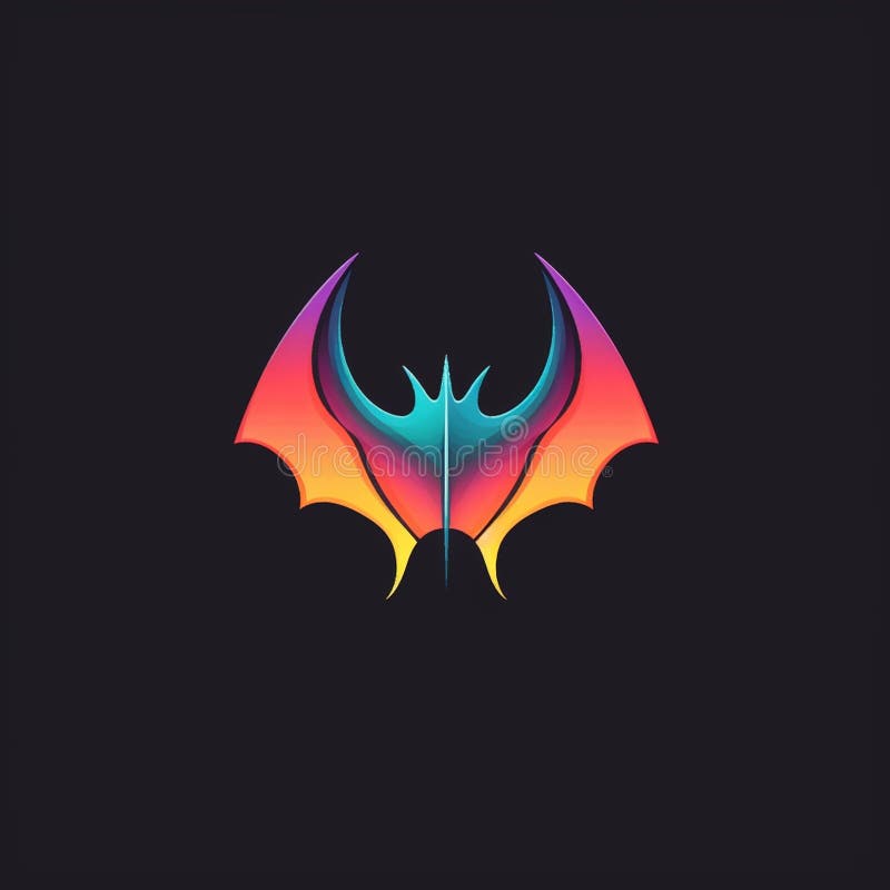 Illustration of a Colorful Bat Logo Stock Illustration - Illustration ...