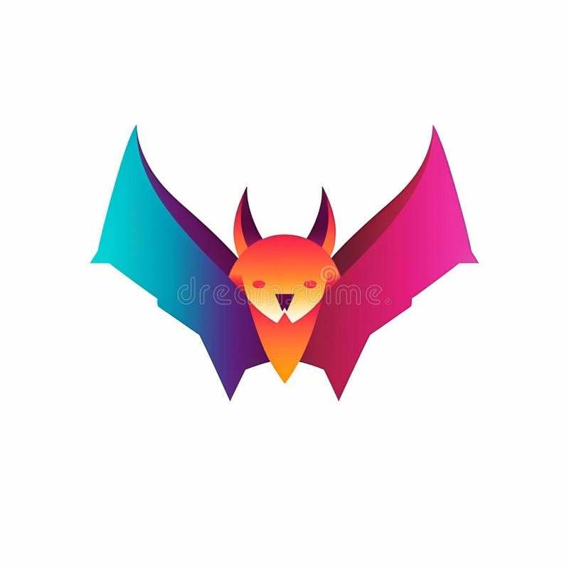 Illustration of a Colorful Bat Logo Stock Illustration - Illustration ...