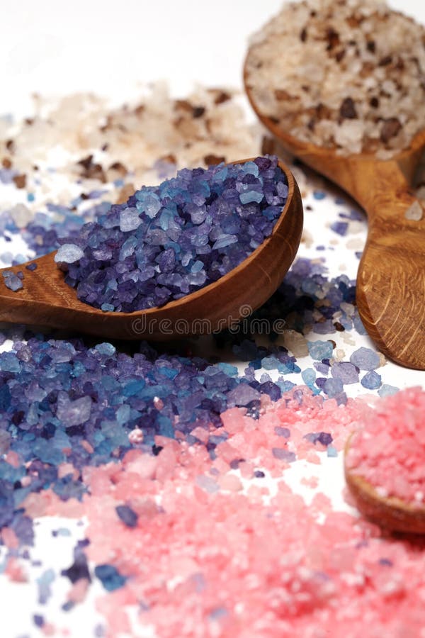 Colorful Bath Salt Scattered Stock Image - Image of aromatherapy ...