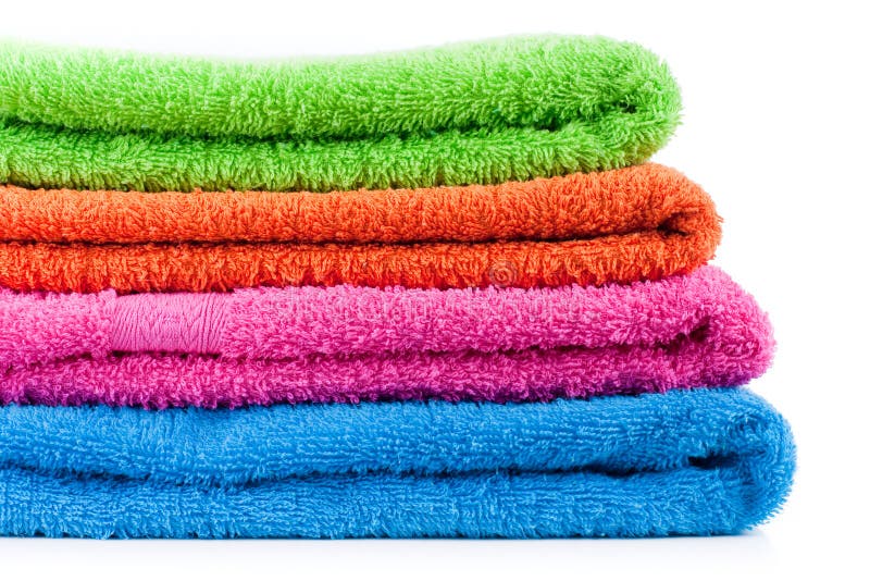 Colorful bath towels stock photo. Image of shower, hotel - 12696272