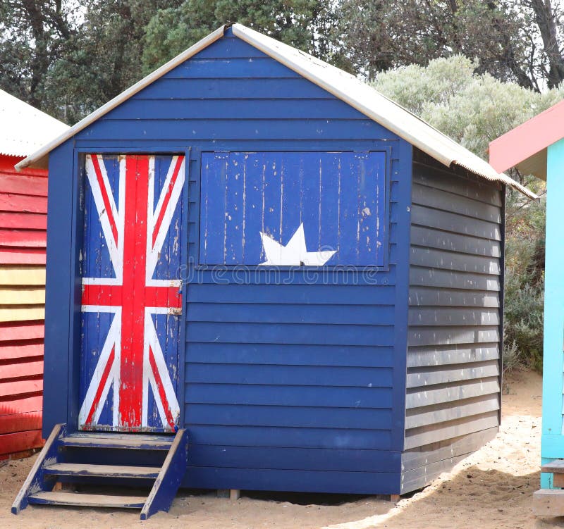 Colorful Bathing Boxes in Brighton Beach, Melbourne, Australia Stock ...