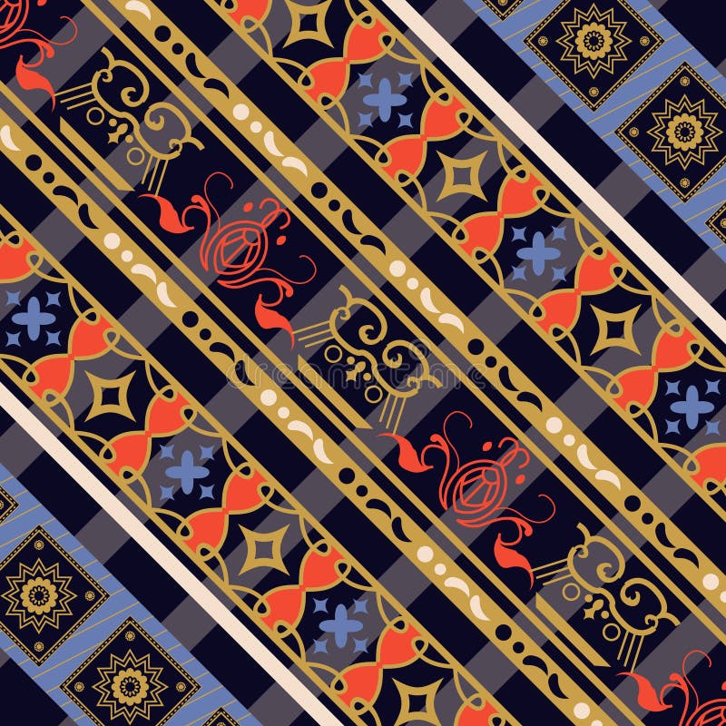 Colorful Batik Indonesia Pattern Textile Design Stock Vector ...