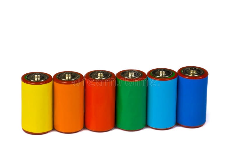 Colorful Batteries - Renewable Energy Concept Stock Photo - Image of ...
