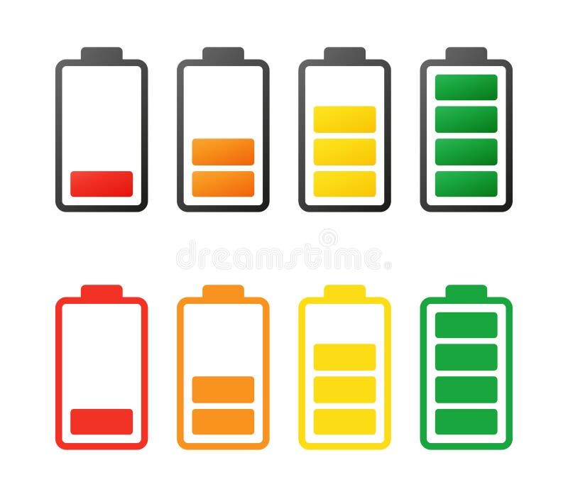 Colorful Battery Capacity Charge Icons Stock Vector - Illustration of ...
