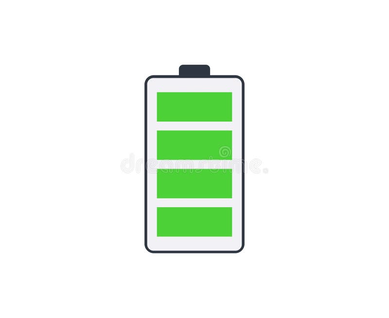 Colorful Battery Fully Charged Green Power Indicator. Stock Vector ...
