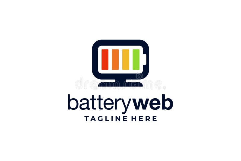 Colorful Battery Indicator Web Logo Stock Vector - Illustration of ...