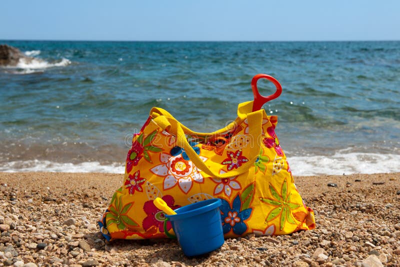 Colorful beach bag stock photo. Image of spanish, coast - 16674296