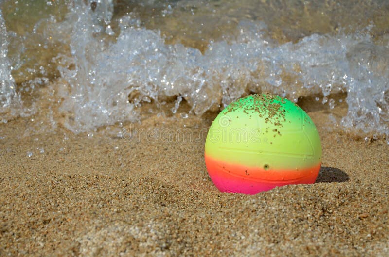Colorful Beach Ball and Wave Stock Image - Image of colour, brightly ...