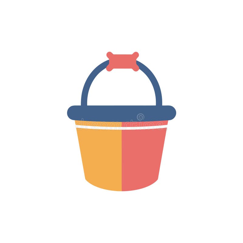 Colorful Beach Bucket with Blue Handle. Vector Illustration Design ...