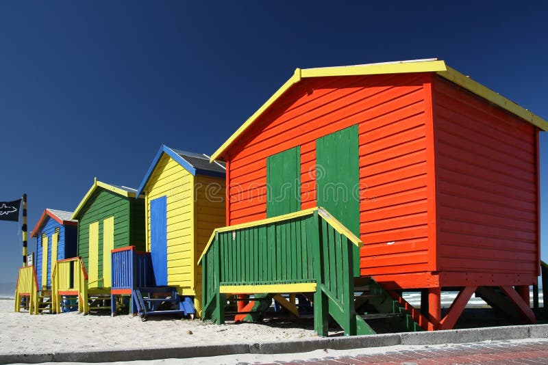 Colorful Beach Change Rooms Stock Photo - Image of colourful, house ...