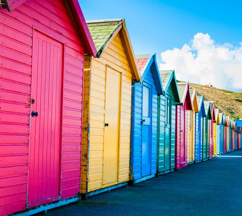 Colorful beach huts stock image. Image of coast, vivid - 45928305