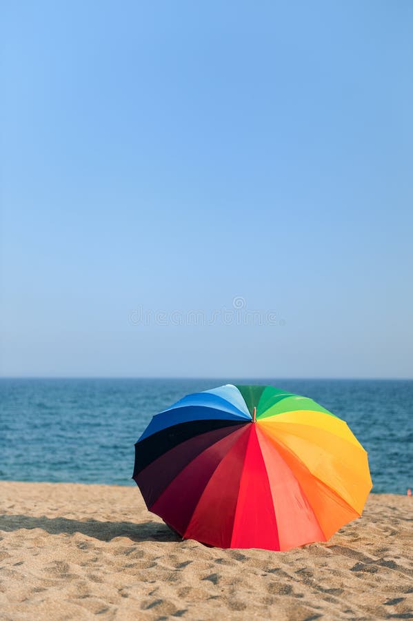 Colorful beach parasol stock photo. Image of multicolor - 15201578