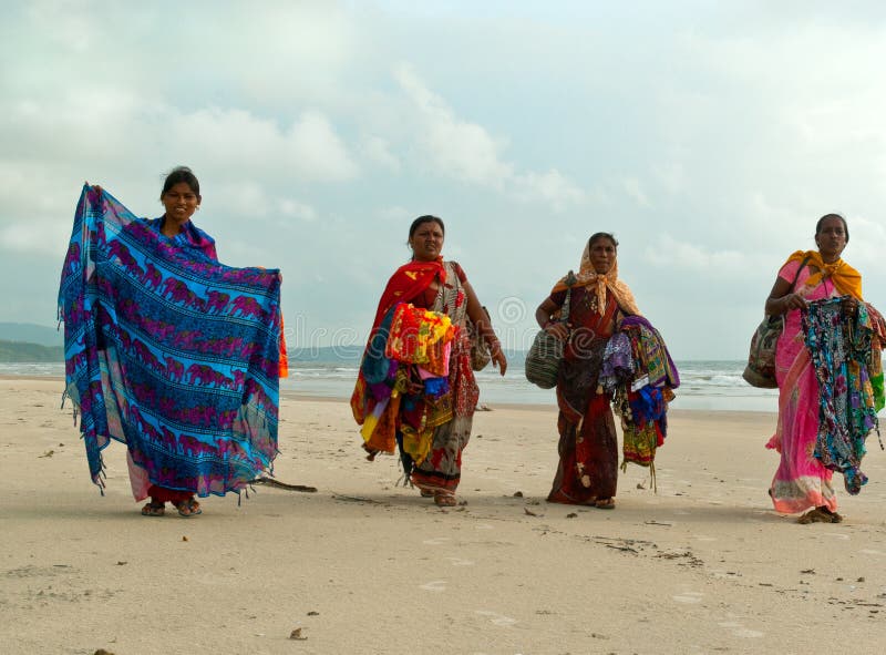 Indian Women in Traditional Sari. Goa Editorial Stock Image - Image of ...