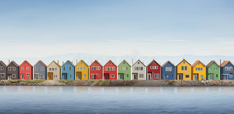 Colorful Beachfront Houses stock image. Image of colorful - 332943663