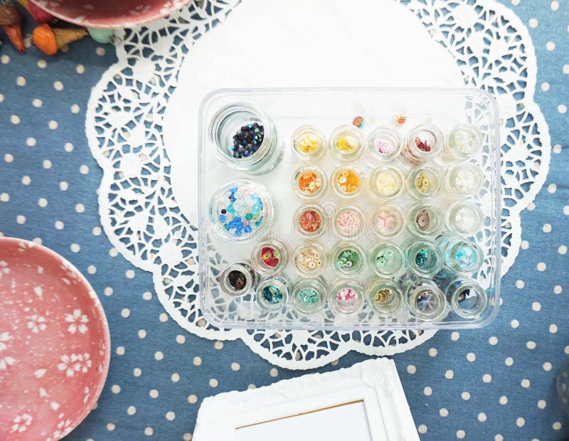 Colorful Bead in a Box on the Table for Crafting Stock Photo - Image of ...