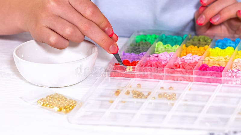 Colorful Bead Sorting-a Crafters Palette Stock Image - Image of craft ...