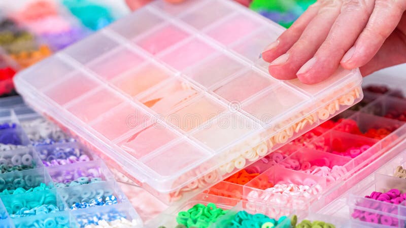Colorful Bead Sorting-a Crafters Palette Stock Image - Image of craft ...