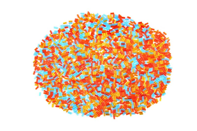 Colorful Beads Pile on White Background. Stock Image - Image of craft ...