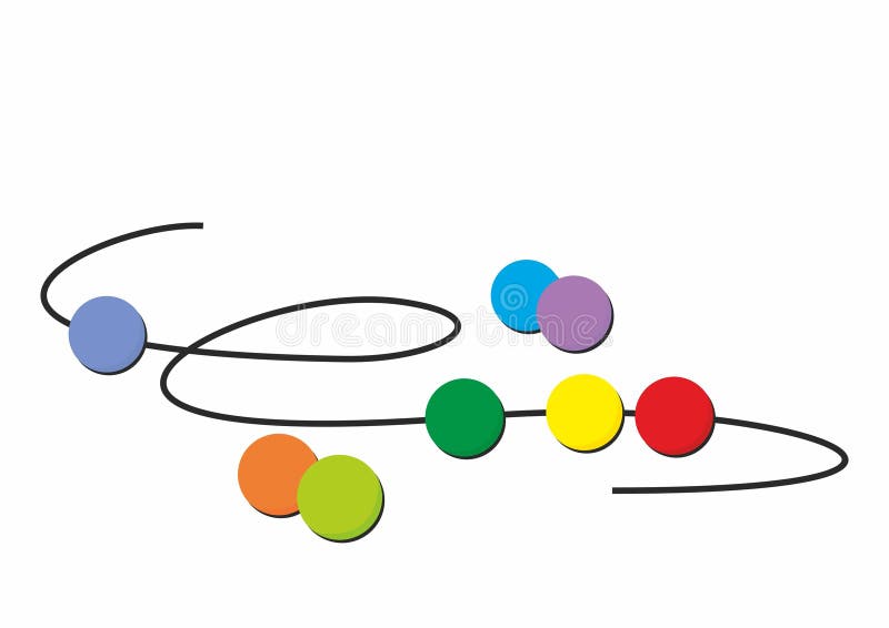 Colorful Beads on a String, Group of Round Beads, Vector Stock Vector ...