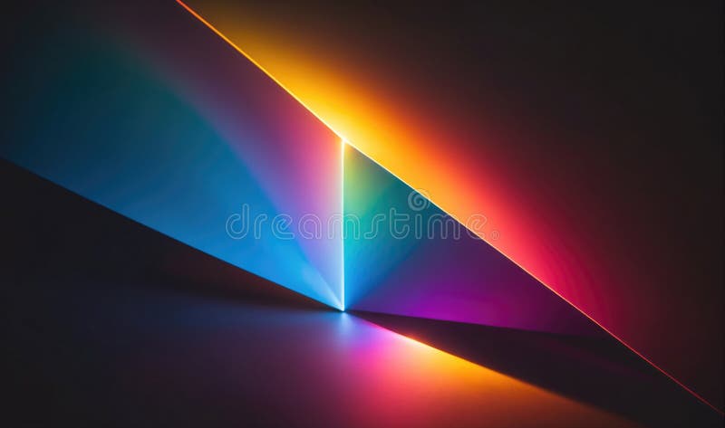 A Colorful Beam of Light Shines through a Series of Geometric Shapes ...
