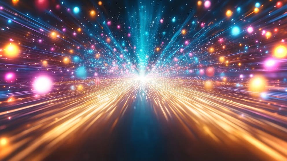 Colorful Beams of Light and Energy Explode in Vibrant Patterns in a ...