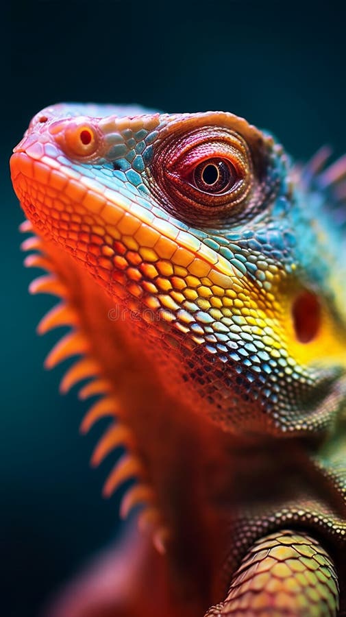 Colorful Bearded Dragon with an Inquisitive Expression. AI-generated ...