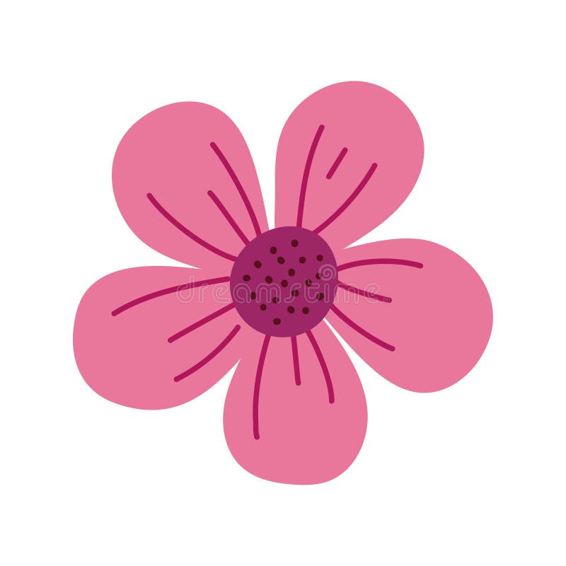 Colorful Beautiful Flat Pink Flower Stock Vector - Illustration of ...