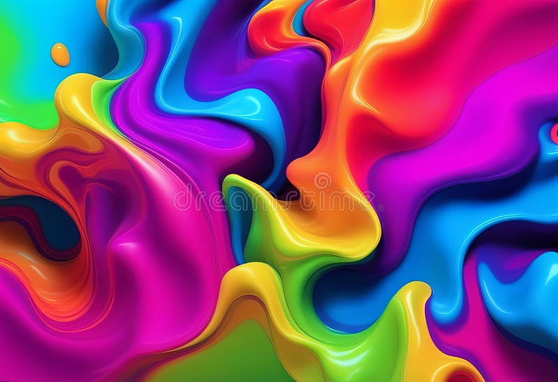 Colorful Beauty Simple Wallpaper with Fluid Effect, 3D Rendering, 3D ...