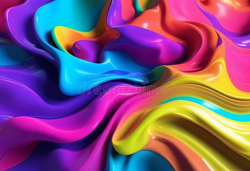 Colorful Beauty Simple Wallpaper with Fluid Effect, 3D Rendering, 3D ...