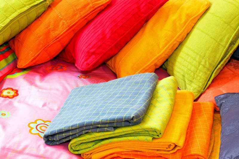 Colorful bedding stock image. Image of soft, comfortable - 5036051
