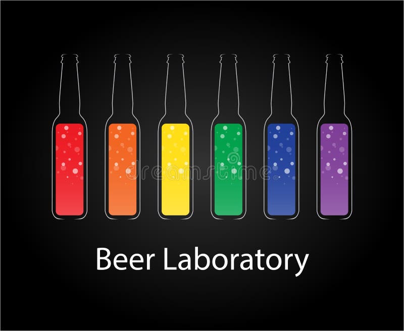 Colorful Beer Silhouette Laboratory Isolated on Black Stock ...