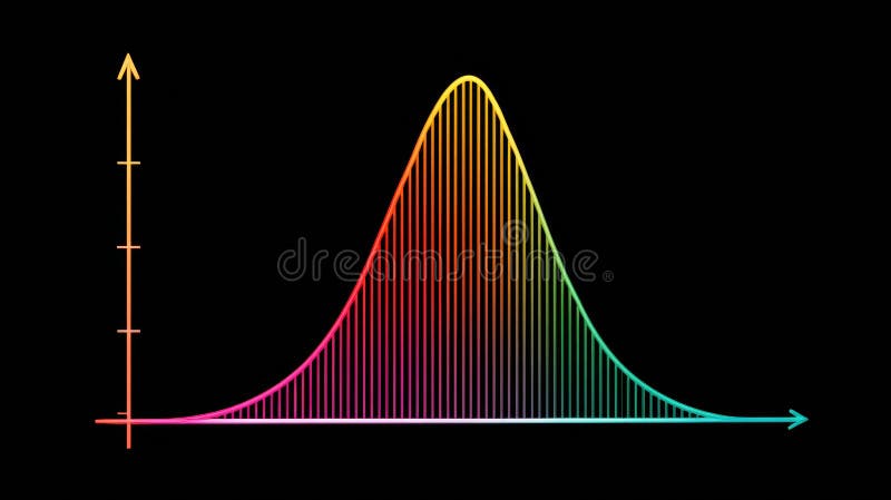 Colorful Bell Curve Graph Showing a Normal Distribution with Gradient ...