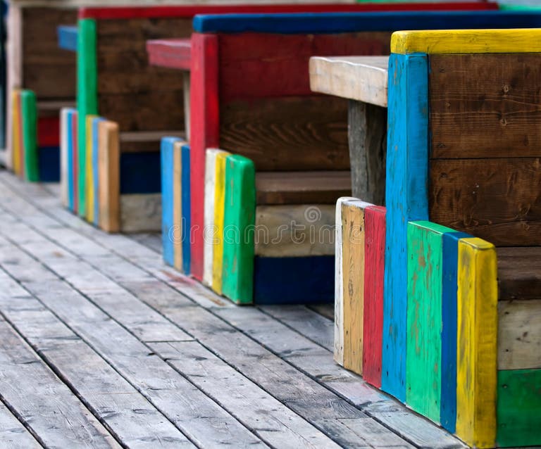 Colorful benches stock photo. Image of garden, beautiful - 28841550