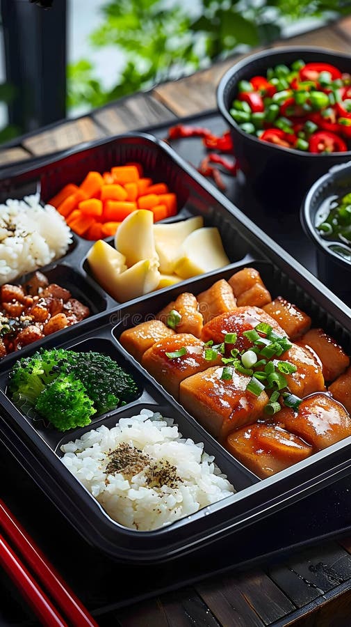 Colorful Bento Box with Delicious Lunch Selection Generative AI Stock ...