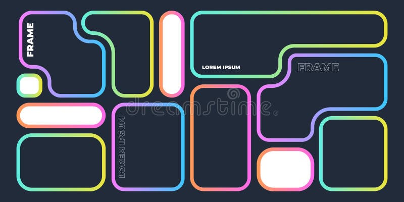 Colorful Bento Ui Kit Frame Templates Stock Illustration - Illustration ...