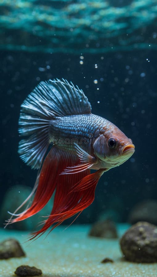 Colorful Betta Fish Swimming in the Ocean Stock Illustration ...