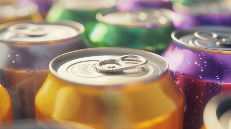 Colorful Beverage Soda Cans. AI Generated Stock Illustration ...